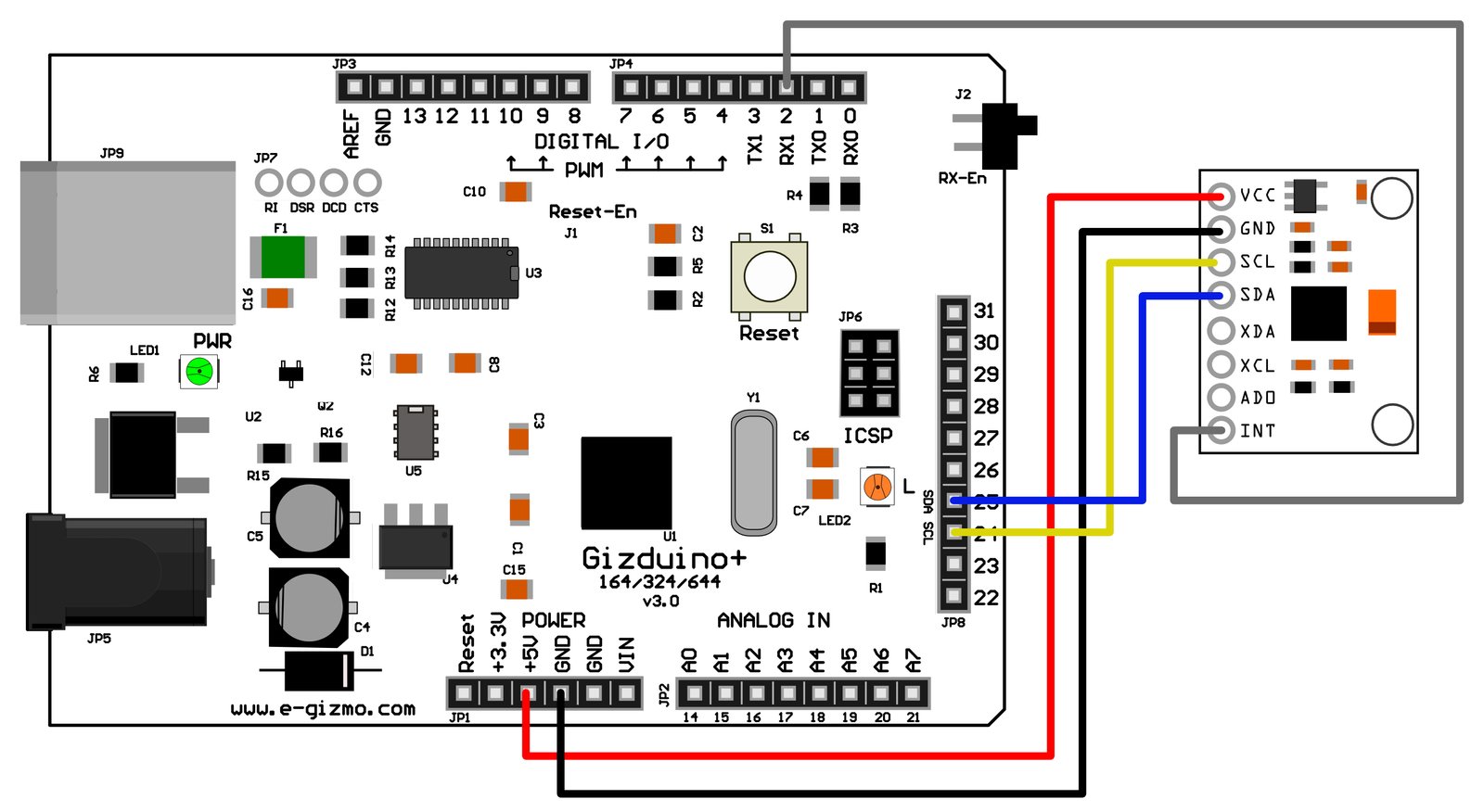 ACCELEROMETER - GYRO: MPU-6050 Tri-Axis Accelerometer + Gyroscope Breakout Board